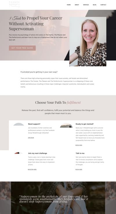 10 great service-based business and coaching website examples