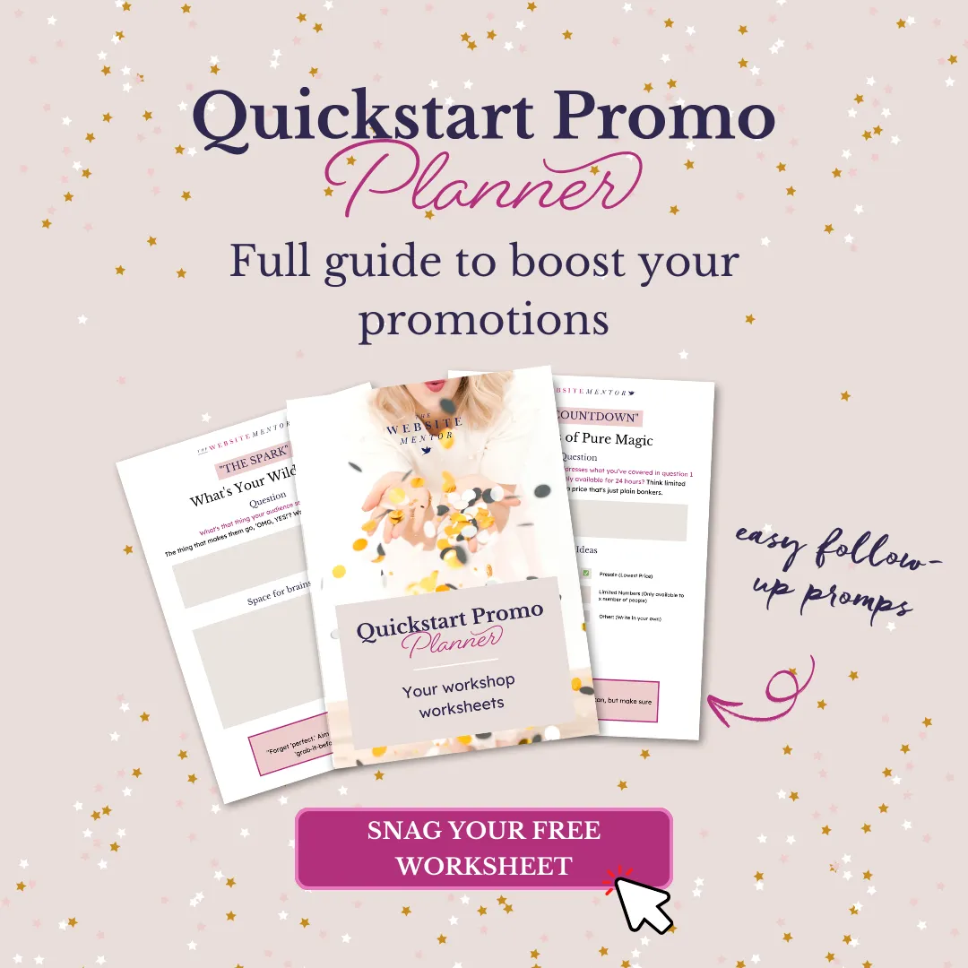 Quickstart Promo Planner - The Website Mentor